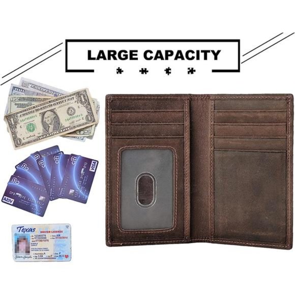 Bags | Slim Thin Idcredit Card Holder Rfid Genuine Leather Bifold Front ...